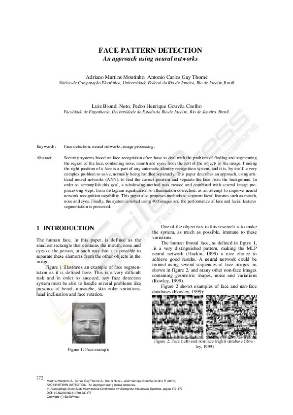 Pdf Face Pattern Detection