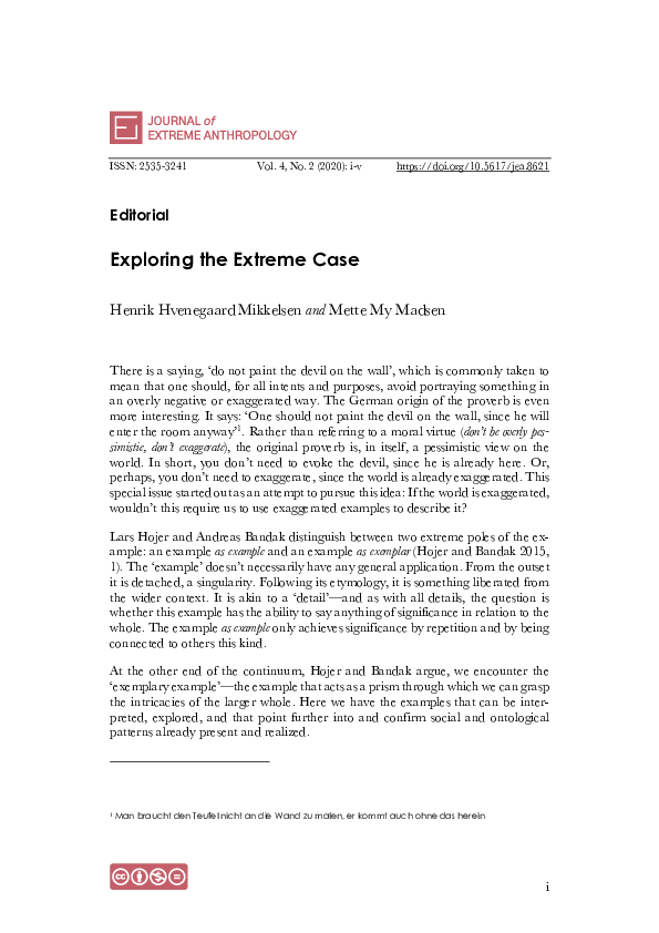 (PDF) Exploring the Extreme Case