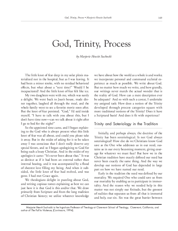 (PDF) God, Trinity, Process