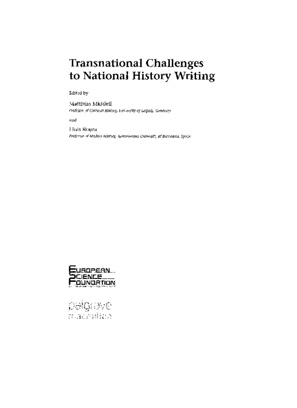 (PDF) Transnational challenges to national history writing