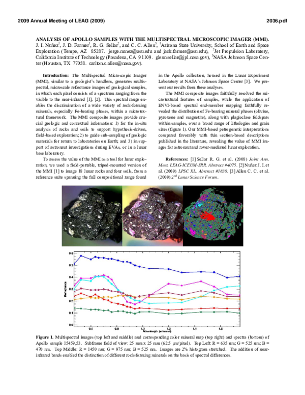 (PDF) Analysis of Apollo Samples with the Multispectral Microscopic ...
