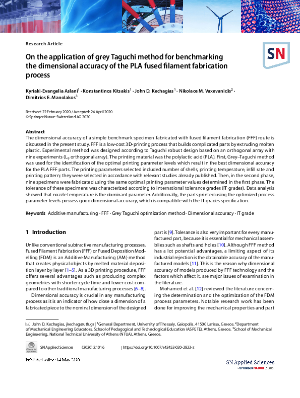 (PDF) On the application of grey Taguchi method for benchmarking the ...