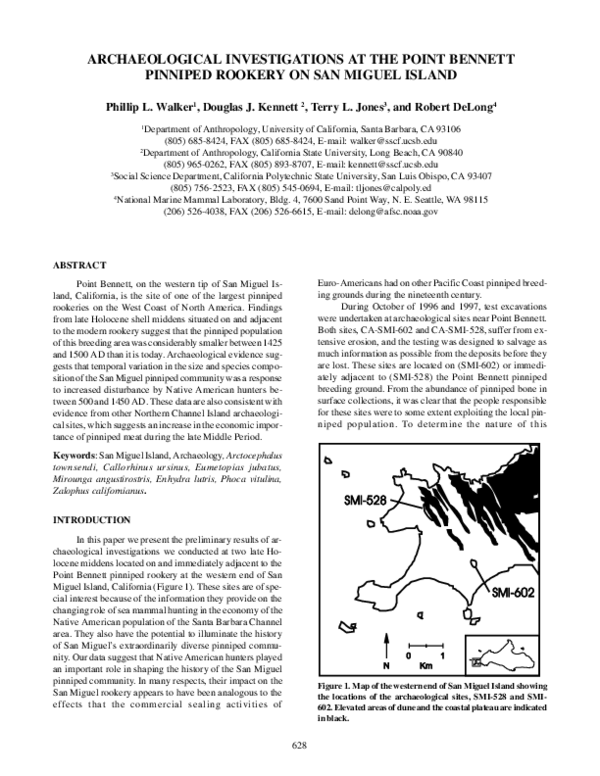 (PDF) Archaeological Investigations at the Point Bennett Pinniped ...