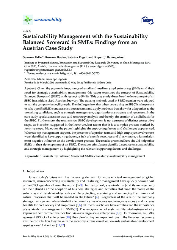 (PDF) Sustainability Management with the Sustainability Balanced ...