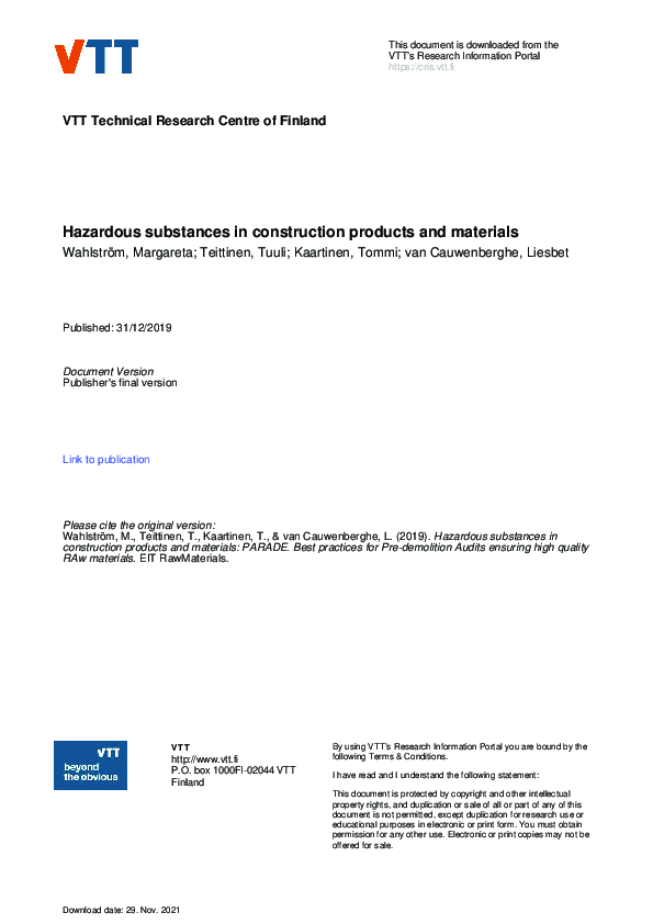 (PDF) Pre-demolition audit - overall guidance document: PARADE. Best ...