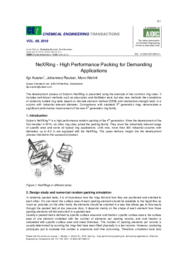 (PDF) NeXRing-High Performance Packing for Demanding Applications
