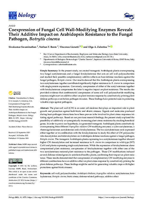 (PDF) Coexpression of Fungal Cell Wall-Modifying Enzymes Reveals Their ...