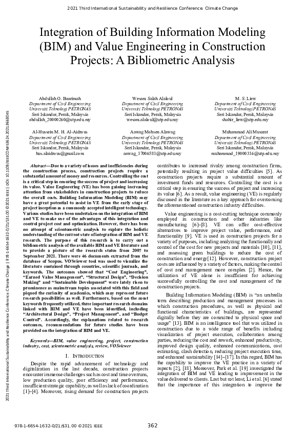 (PDF) Integration of Building Information Modeling (BIM) and Value ...