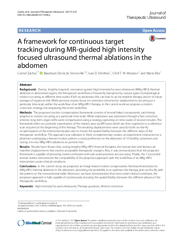 (PDF) A framework for continuous target tracking during MR-guided high ...