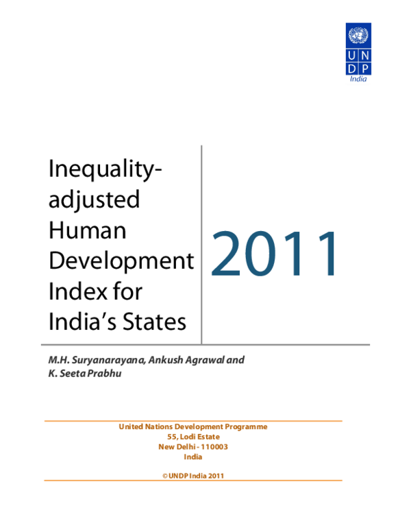 (PDF) Inequality-adjusted Human Development Index for India ’ s States 2011