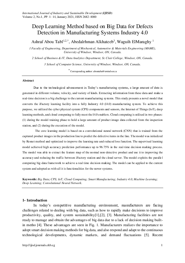 (PDF) Deep Learning Method based on Big Data for Defects Detection in ...