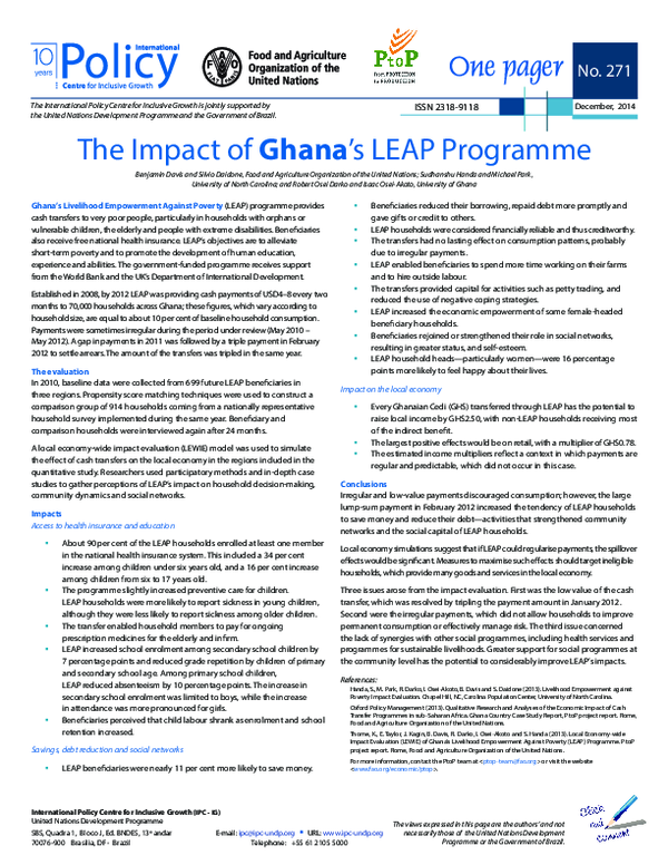 (PDF) The Impact of Ghana?s LEAP Programme