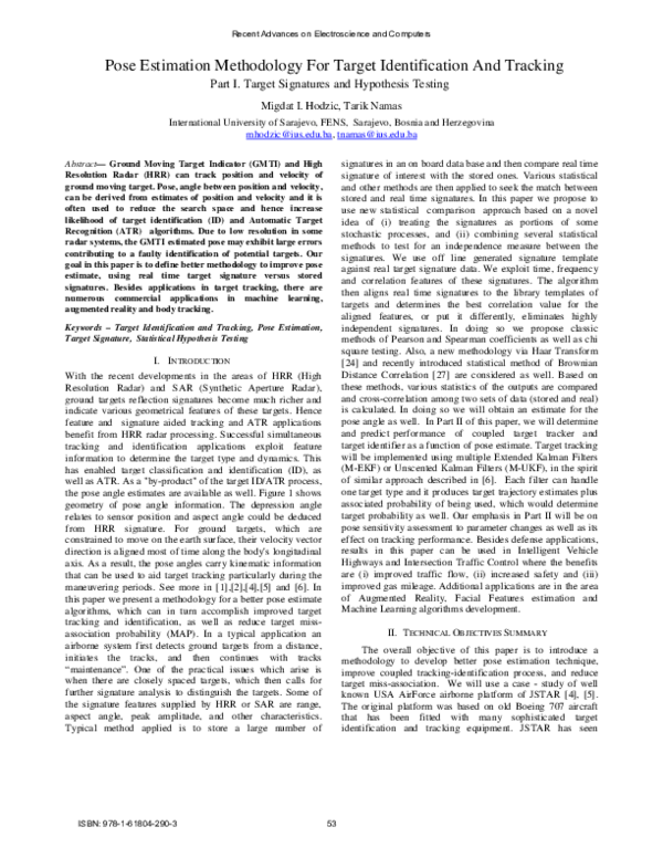 (PDF) Pose Estimation Methodology for Target Identification and Tracking