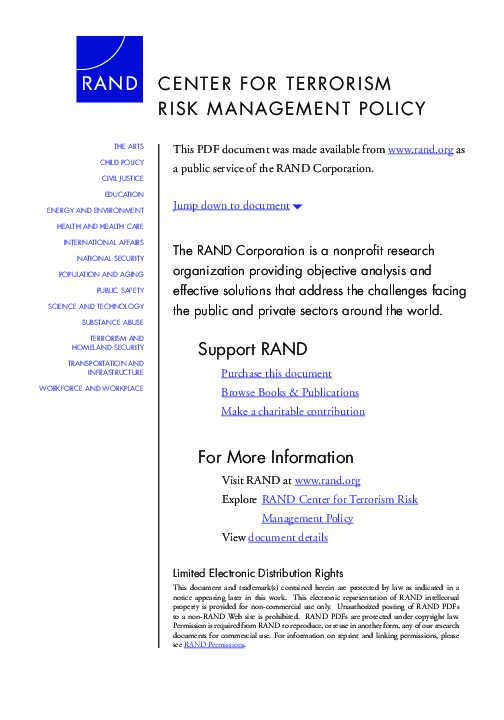 (PDF) The federal role in terrorism insurance: evaluating alternatives ...