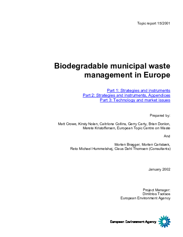 (PDF) Biodegradable municipal waste management in Europe