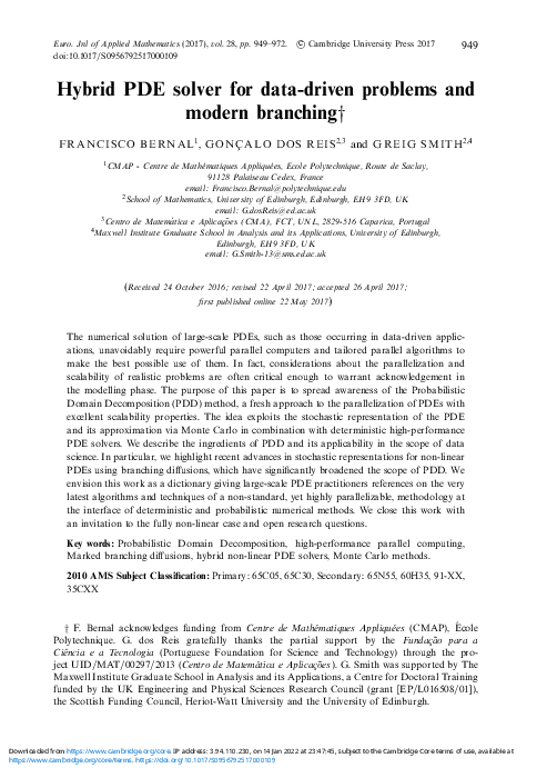 (PDF) Hybrid PDE solver for data-driven problems and modern branching