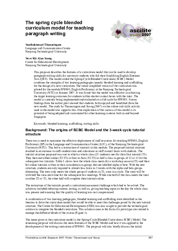 (PDF) The spring cycle blended curriculum model for teaching paragraph ...