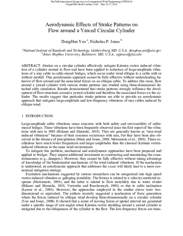 (PDF) Aerodynamic Effects of Strake Patterns on Flow around a Yawed ...
