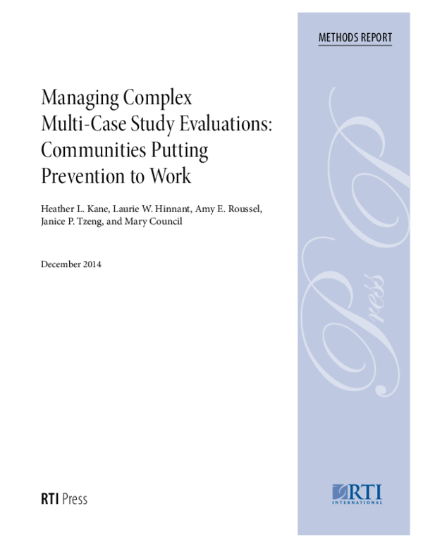 (PDF) Managing Complex Multi-Case Study Evaluations: Communities ...