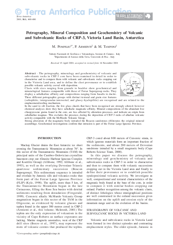 (PDF) Petrography, Mineral Composition and Geochemistry of Volcanic and ...