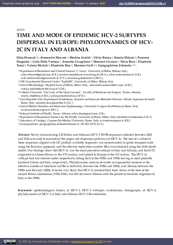 (PDF) Time And Mode Of Epidemic Hcv-2 Subtypes Dispersal In Europe ...