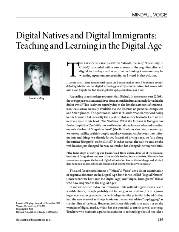 (PDF) Digital Natives and Digital Immigrants: Teaching and Learning in ...