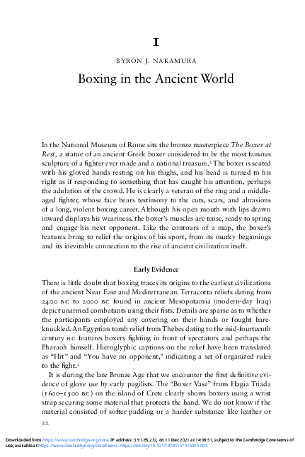 (PDF) Boxing in the Ancient World