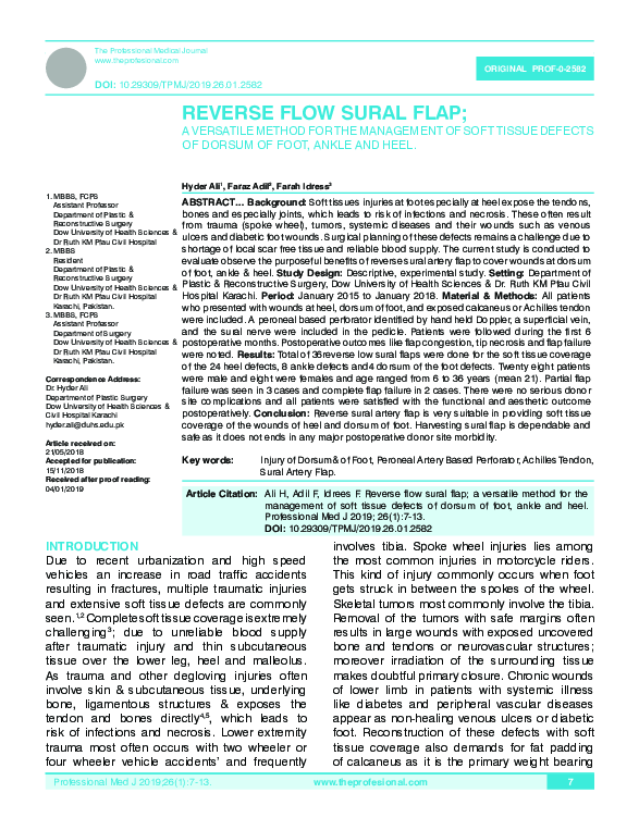 (PDF) Reverse Flow Sural Flap