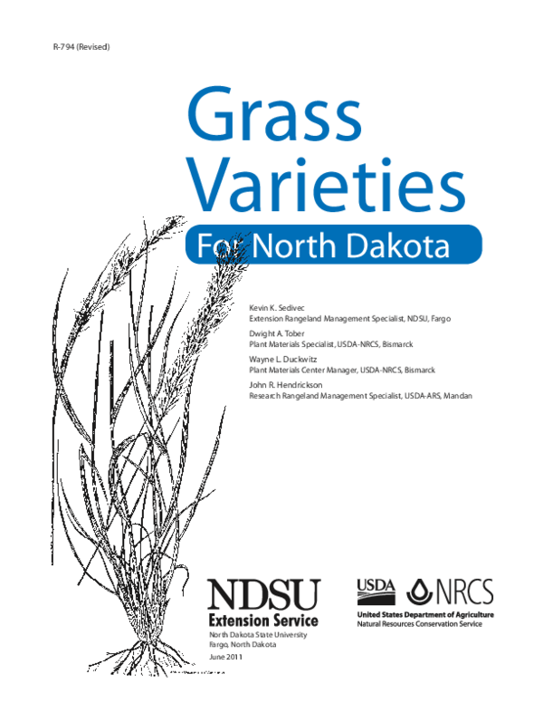 (PDF) Grass Varieties for North Dakota | Kevin Sedivec - Academia.edu