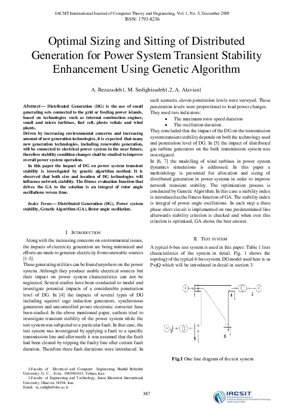 Pdf Optimal Sizing And Sitting Of Distributed Generator To Improve Efficiency Of Distribution