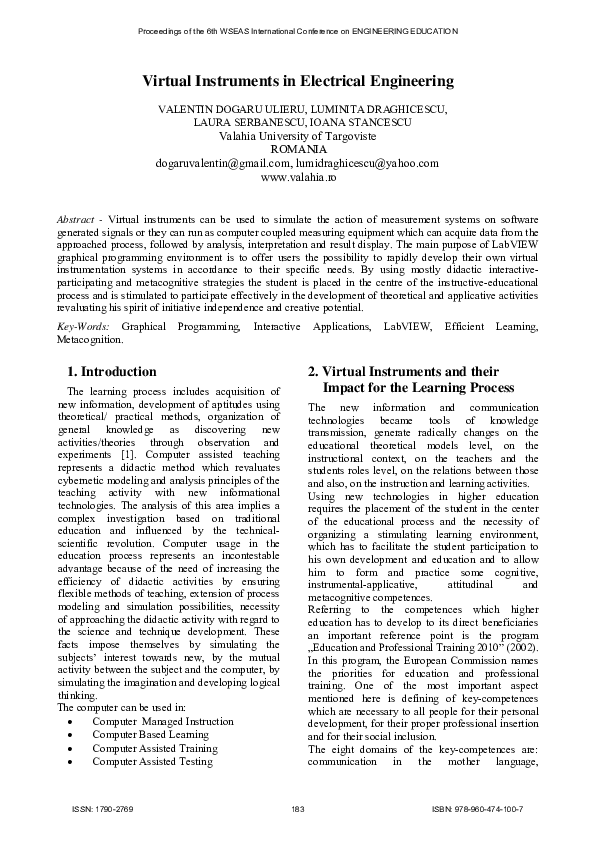 (PDF) Virtual instruments in electrical engineering