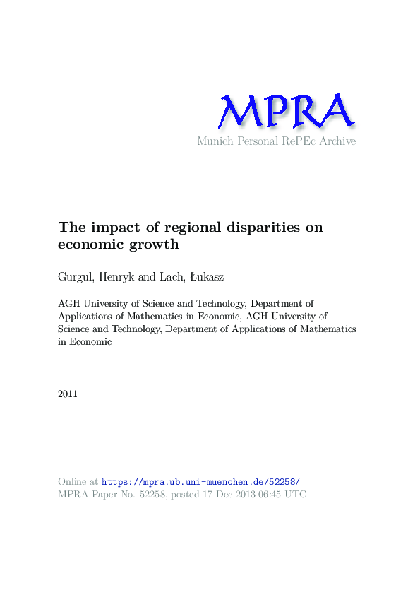 (PDF) The Impact of Regional Disparities on Economic Growth