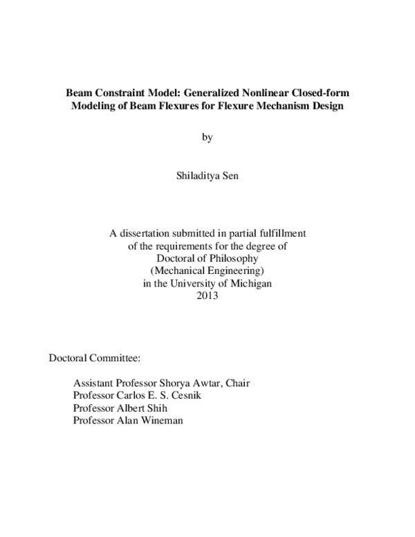 (PDF) Beam Constraint Model: Generalized Nonlinear Closed-form Modeling ...