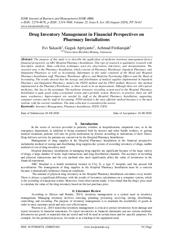 (PDF) Drug Inventory Management in Financial Perspectives on Pharmacy ...