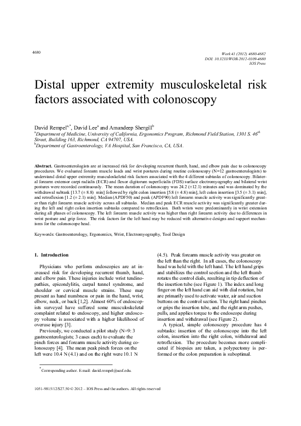(PDF) Distal upper extremity musculoskeletal risk factors associated ...
