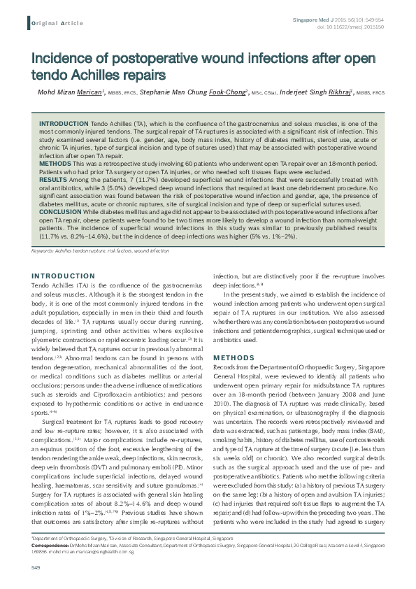 (PDF) Incidence of Post-Operative Wound Infections and Bacterial ...
