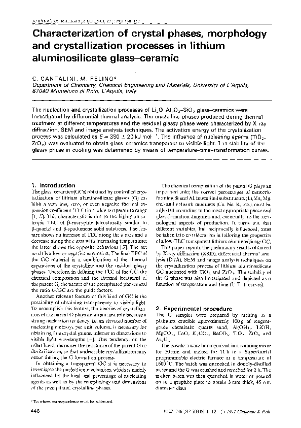 (PDF) Characterization of crystal phases, morphology and ...