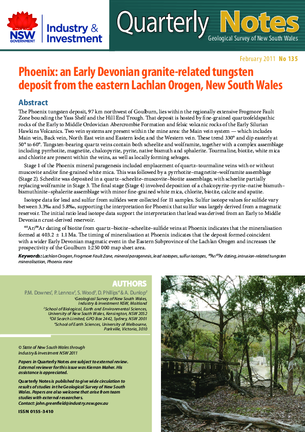 (PDF) Phoenix: an Early Devonian granite-related tungsten deposit from ...