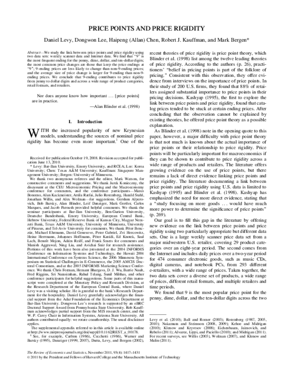 (PDF) Price points and price rigidity