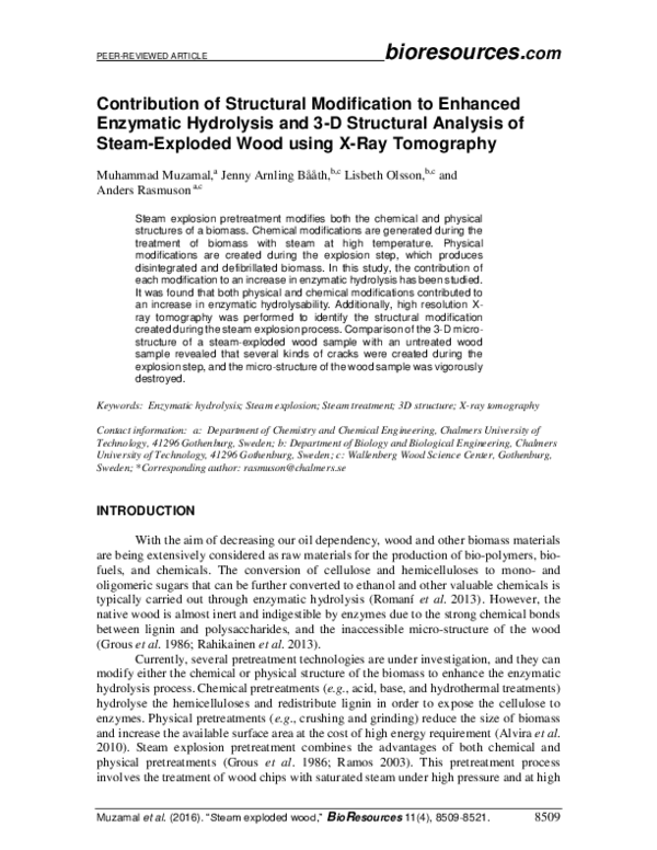 (PDF) Contribution of Structural Modification to Enhanced Enzymatic Hydrolysis and 3-D ...