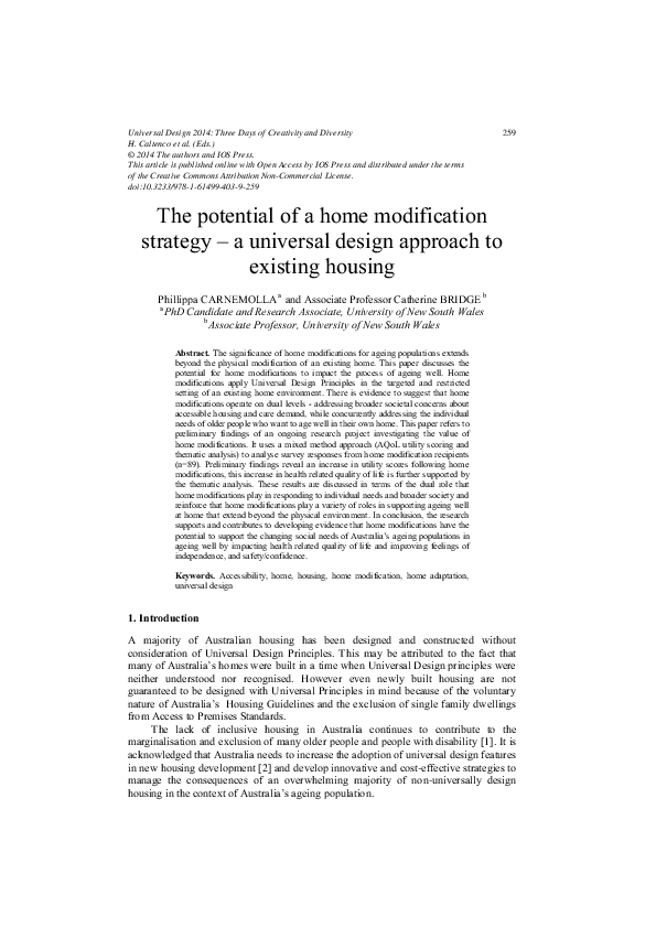 (PDF) The potential of a home modification strategy-A universal design ...