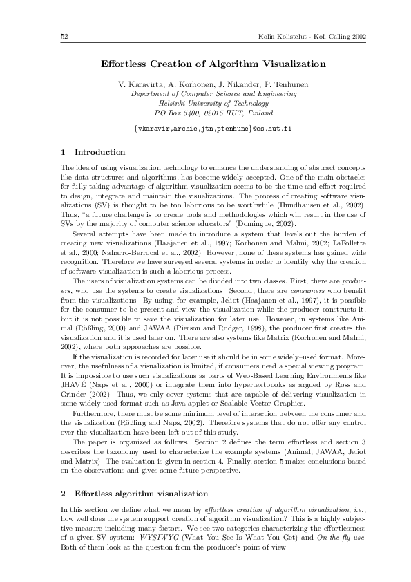 (PDF) Effortless Creation of Algorithm Visualization | Ari Korhonen - Academia.edu