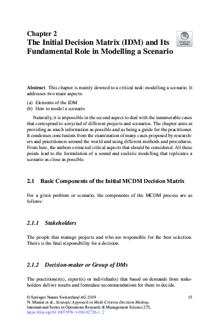(PDF) The Initial Decision Matrix (IDM) and Its Fundamental Role in ...