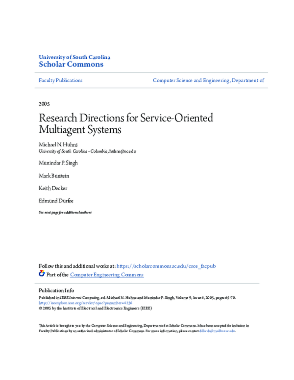 (PDF) Directions for Service-Oriented Multiagent Systems