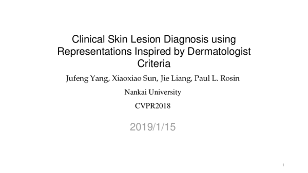 (PDF) Clinical Skin Lesion Diagnosis Using Representations Inspired by ...