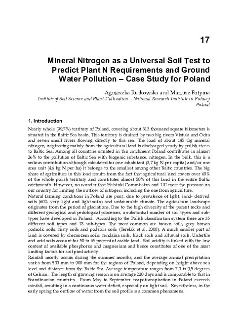 (PDF) Mineral Nitrogen as a Universal Soil Test to Predict Plant N ...