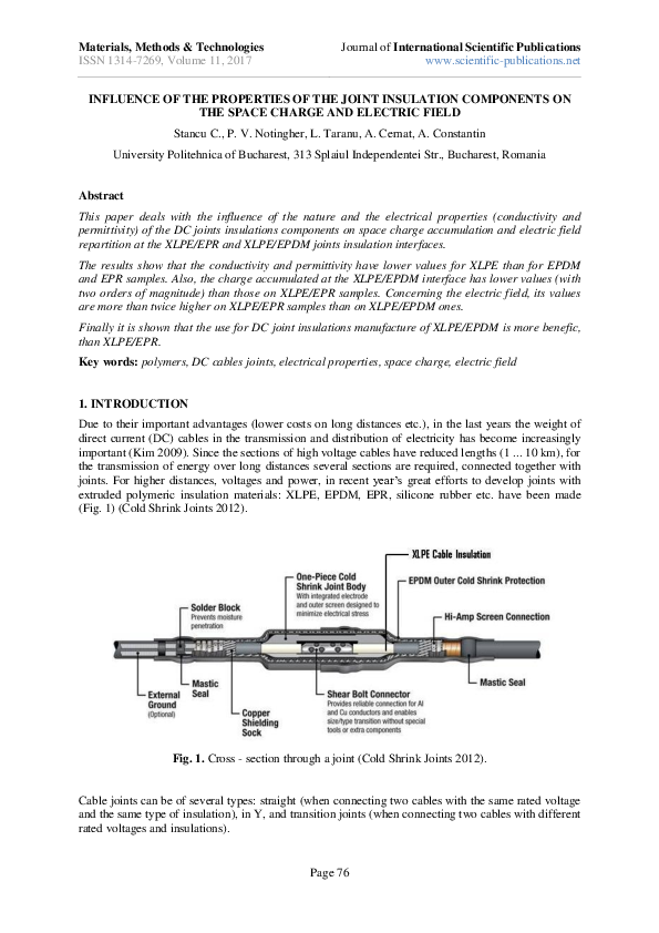 (PDF) Influence of the Properties of the Joint Insulation Components on ...