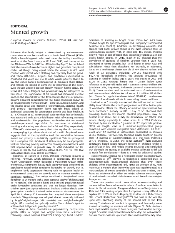 (PDF) Stunted growth