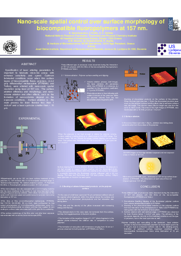 (PDF) Nano-scale spatial control over surface morphology of biocompatible fluoropolymers at 157 nm