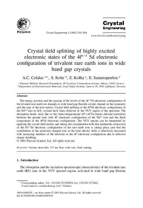 (PDF) Crystal field splitting of highly excited electronic states of ...